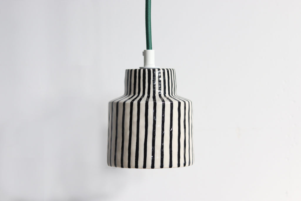 Pinstripe Pendant Swag Light - Pine – Elizabeth Benotti Ceramics