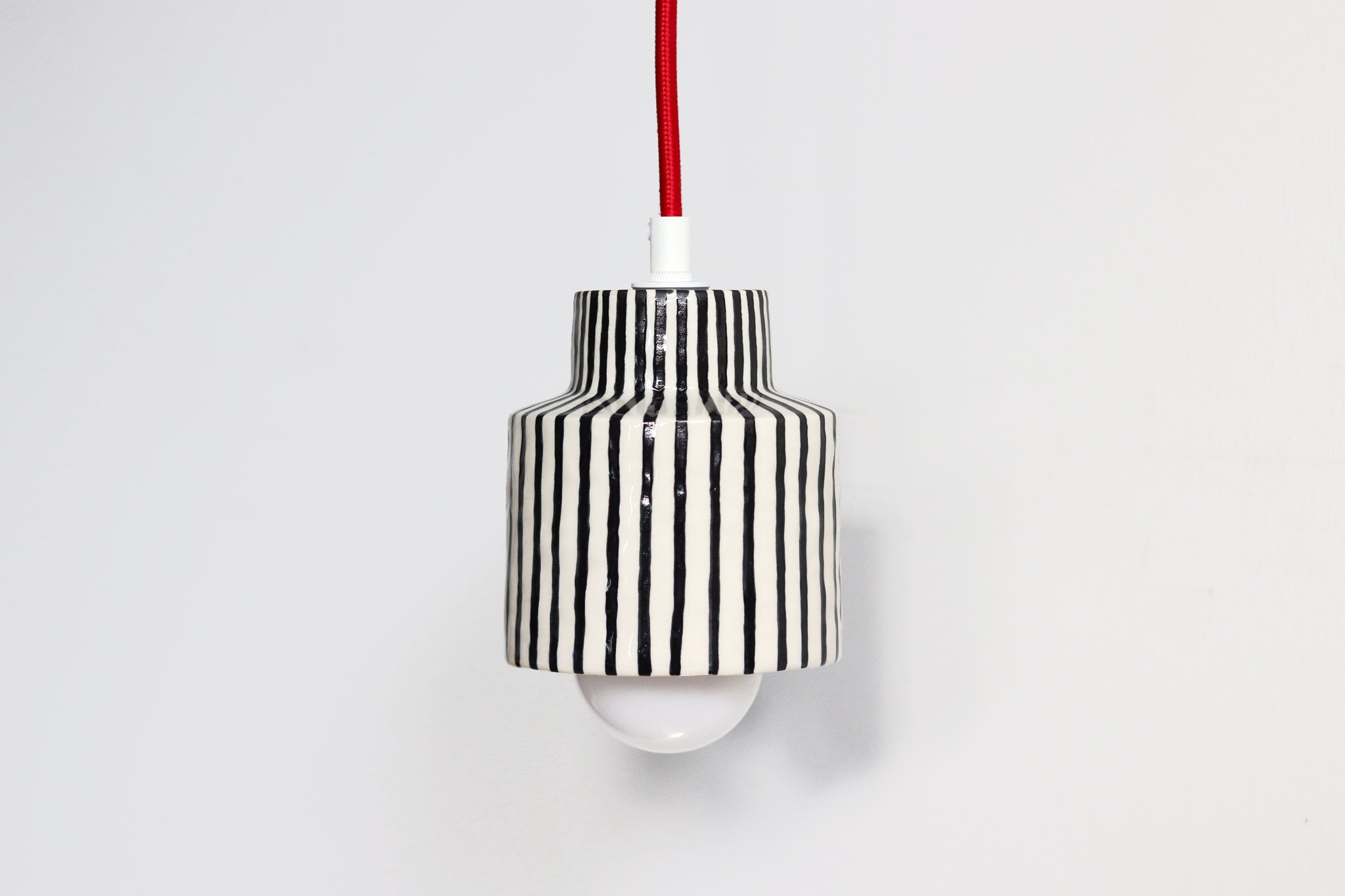 Pinstripe Pendant Swag Light - Winterberry – Elizabeth Benotti Ceramics