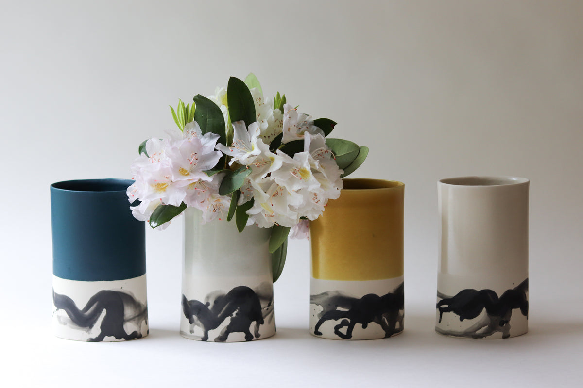 Oval Splatter Vase - Seafoam – Elizabeth Benotti Ceramics